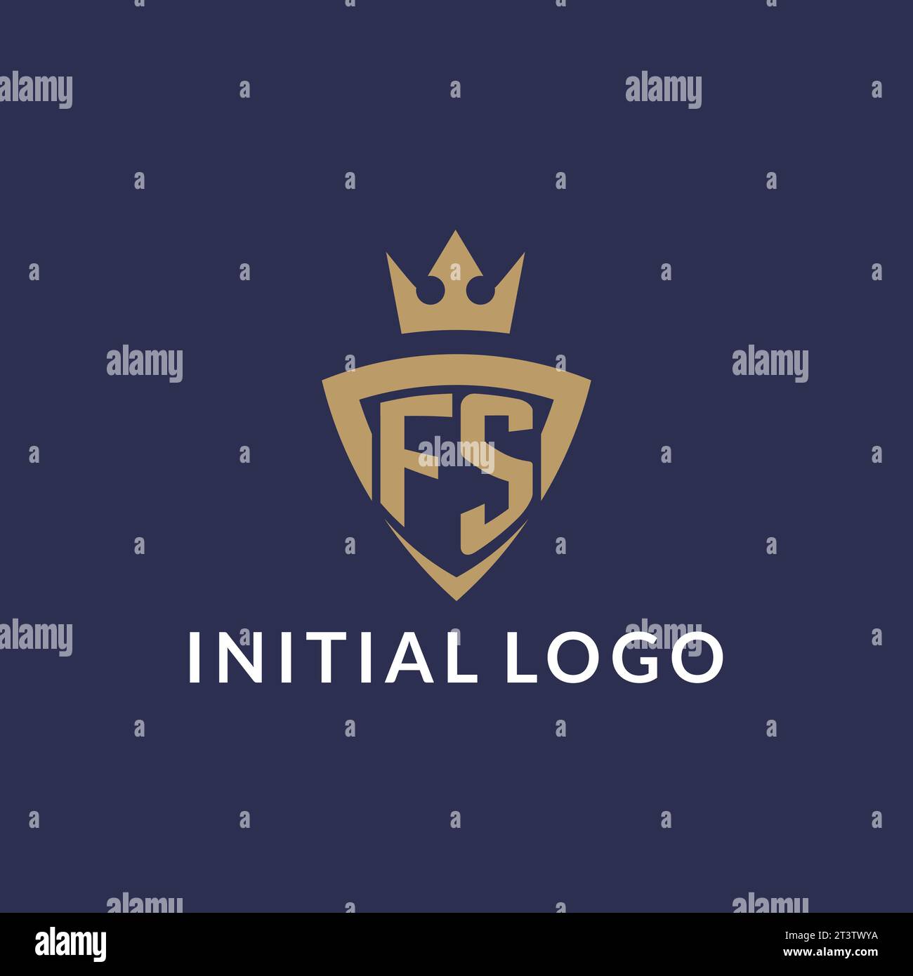 FS logo with shield and crown, monogram initial logo style vector file Stock Vector Image & Art ...