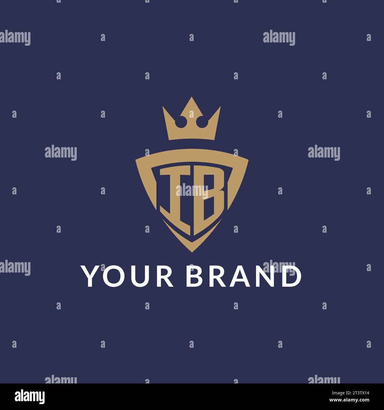 IB logo with shield and crown, monogram initial logo style vector file ...