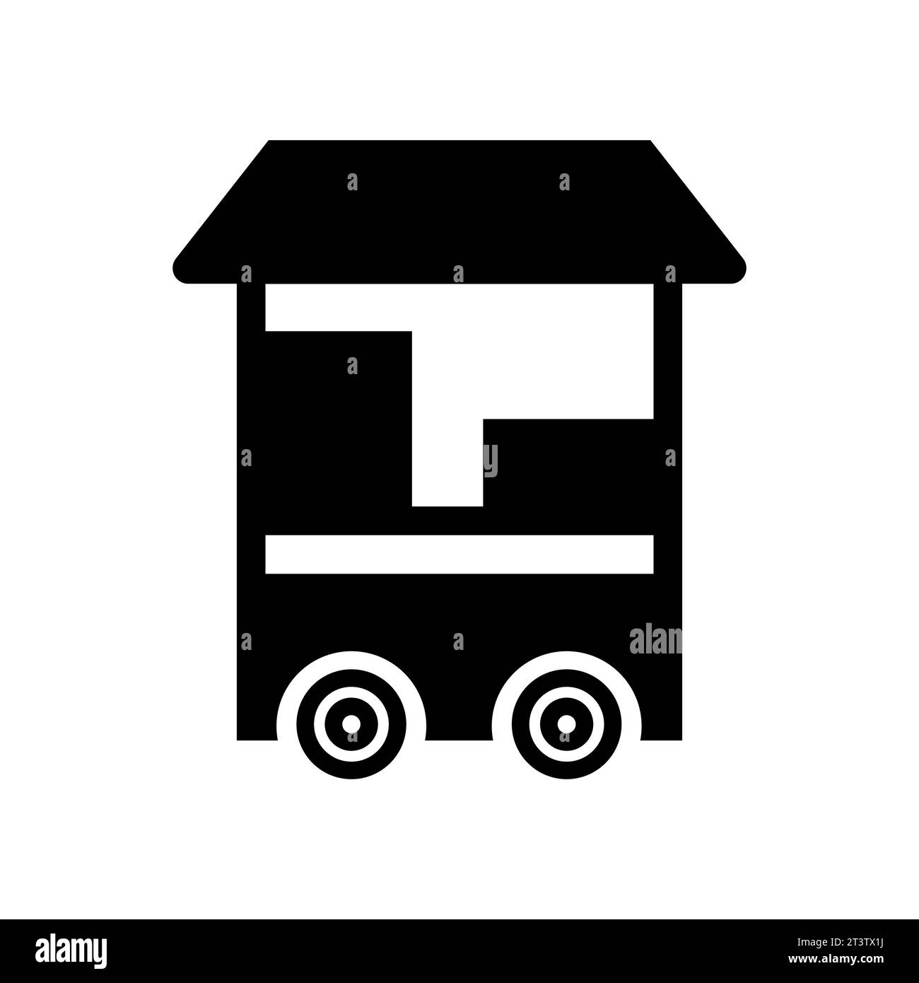 Food Cart Icon. Glyph Style Food Cart Fill Icon Vector Illustration ...