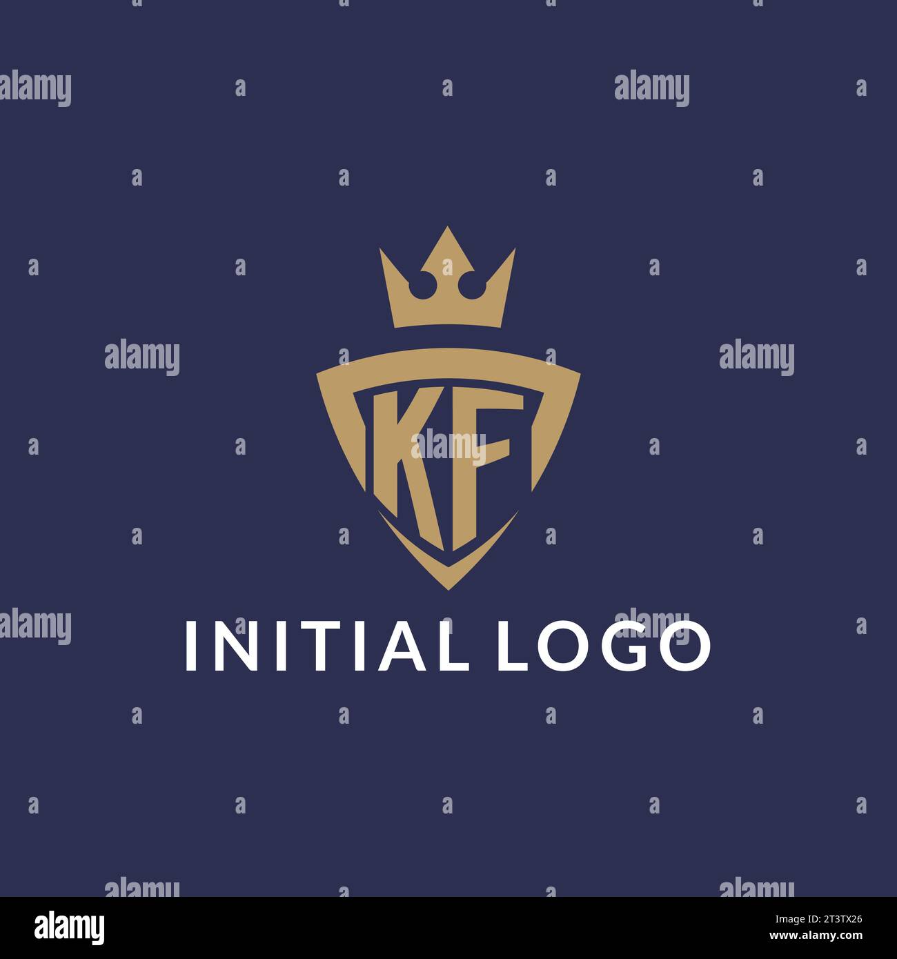 KF logo with shield and crown, monogram initial logo style vector file Stock Vector Image & Art ...