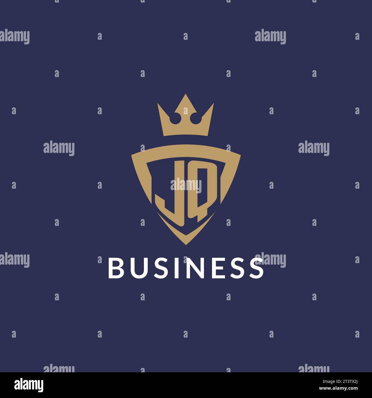 JQ logo with shield and crown, monogram initial logo style vector file ...