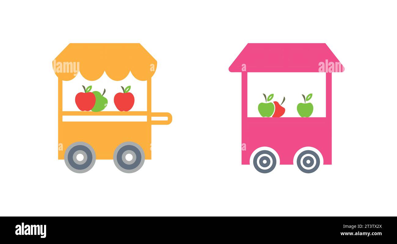 Fruit stand Icon. Fruit stand Flat Icon Symbol Vector Illustration ...