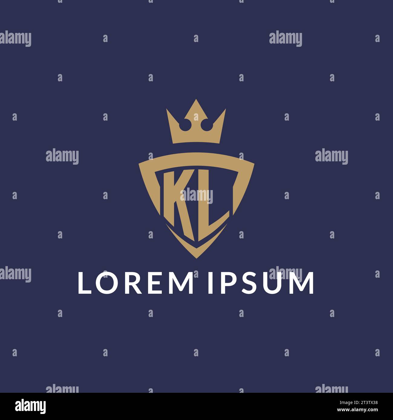 KL logo with shield and crown, monogram initial logo style vector file ...