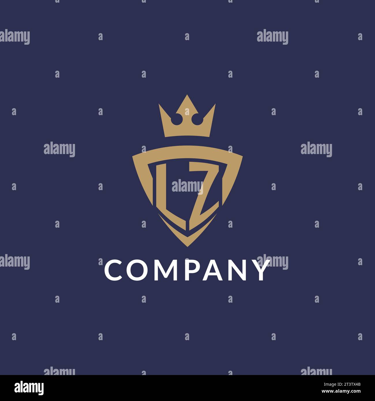 LZ logo with shield and crown, monogram initial logo style vector file ...