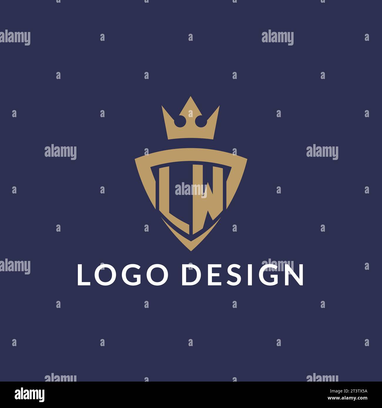 LW logo with shield and crown, monogram initial logo style vector file Stock Vector Image & Art ...