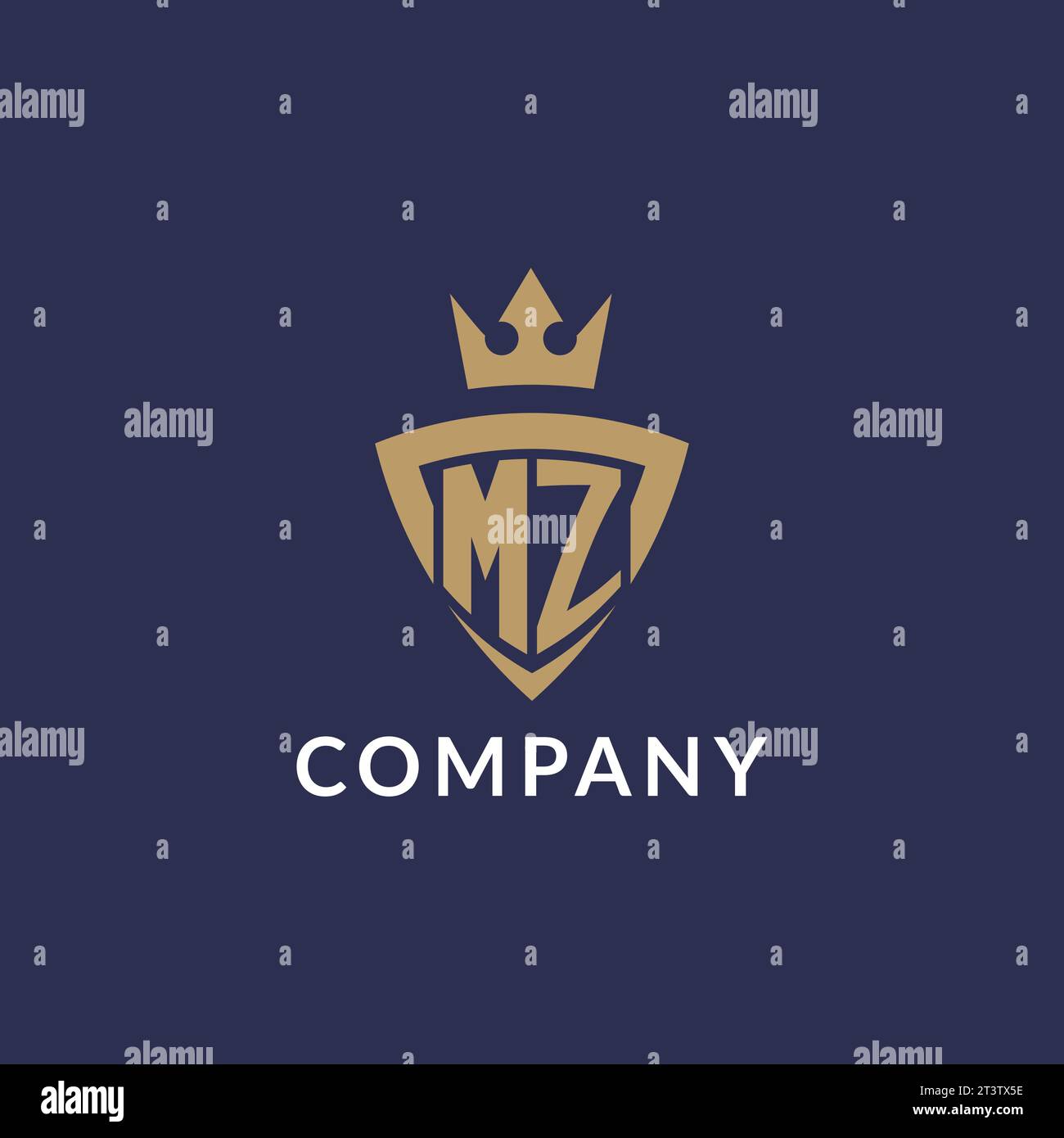 MZ logo with shield and crown, monogram initial logo style vector file Stock Vector Image & Art ...