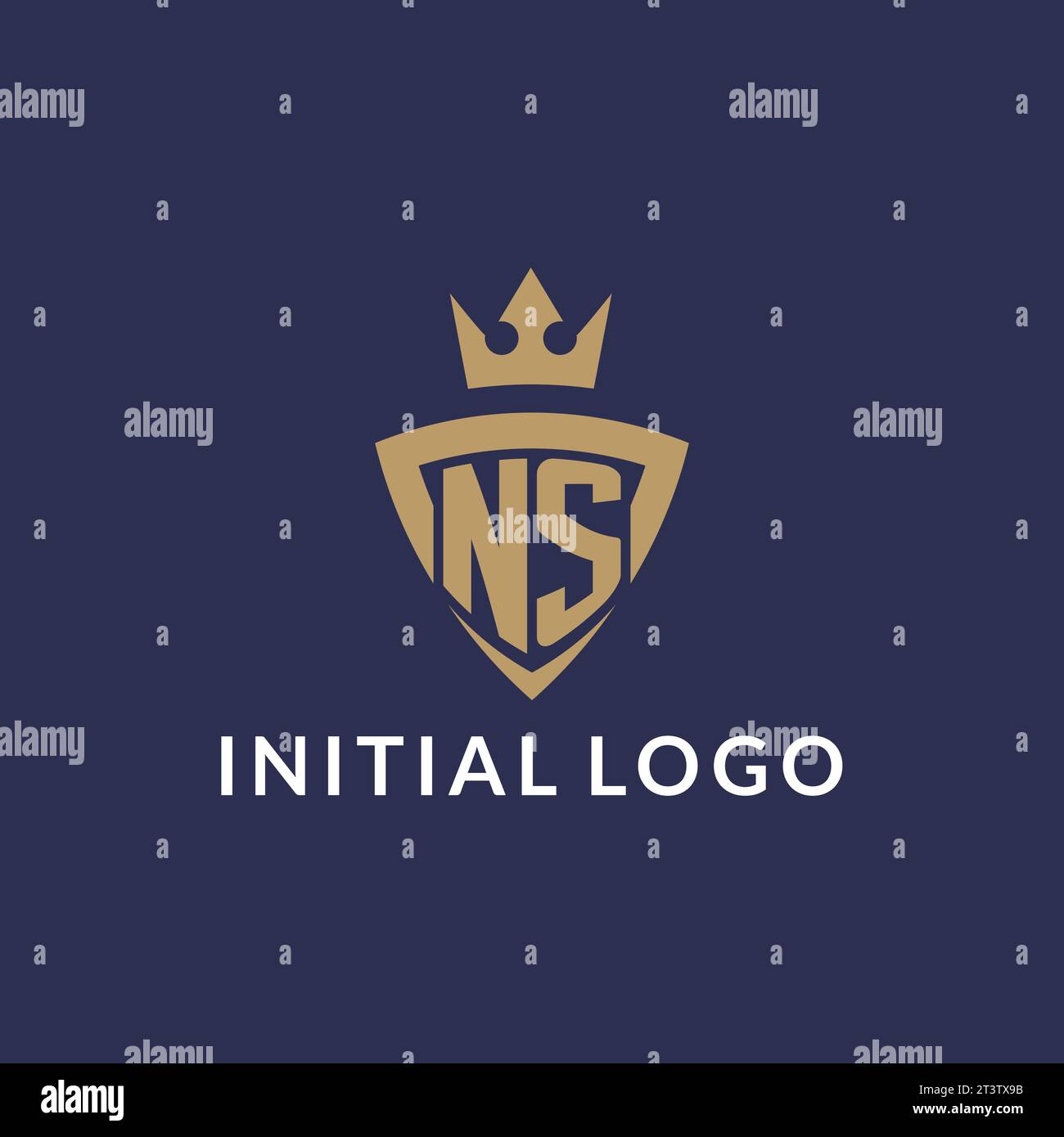 NS logo with shield and crown, monogram initial logo style vector file ...