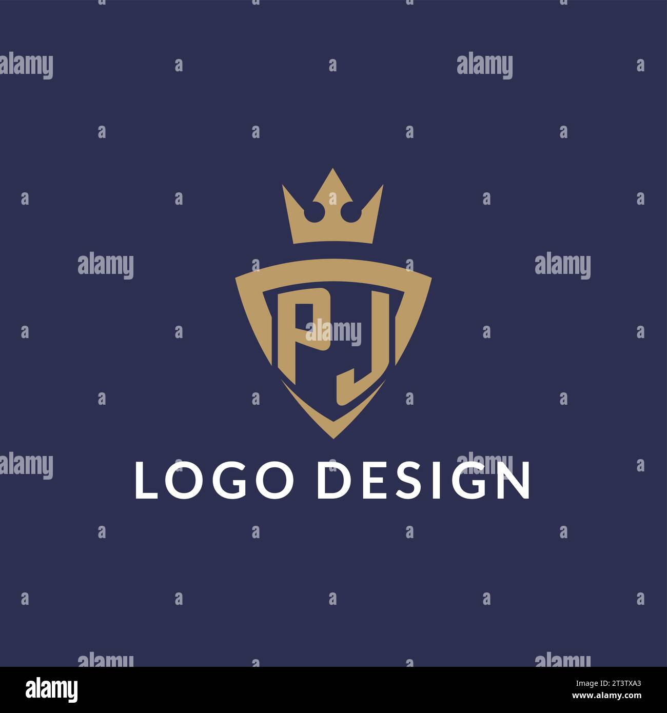 PJ logo with shield and crown, monogram initial logo style vector file Stock Vector Image & Art ...