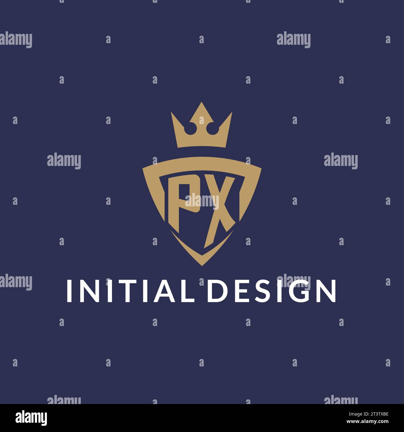 PX logo with shield and crown, monogram initial logo style vector file ...
