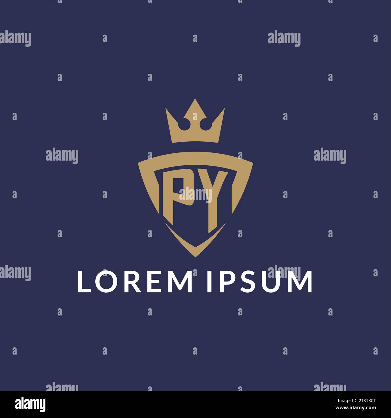 PY logo with shield and crown, monogram initial logo style vector file ...