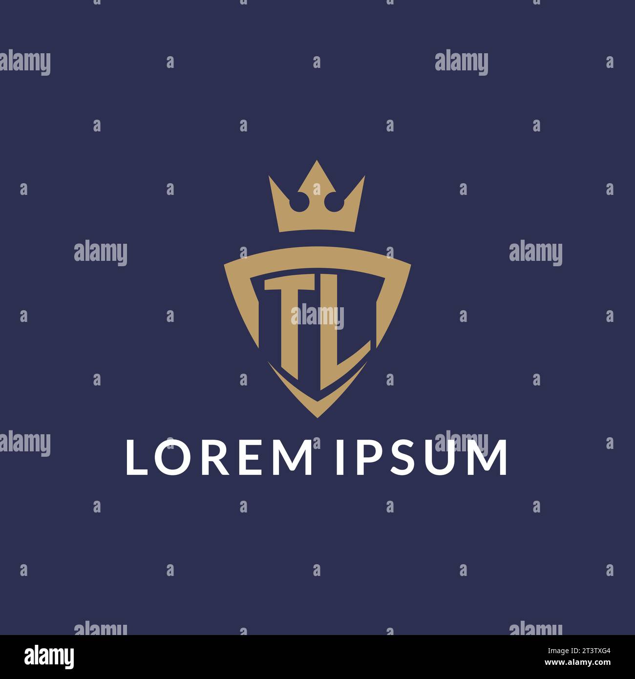 TL logo with shield and crown, monogram initial logo style vector file ...