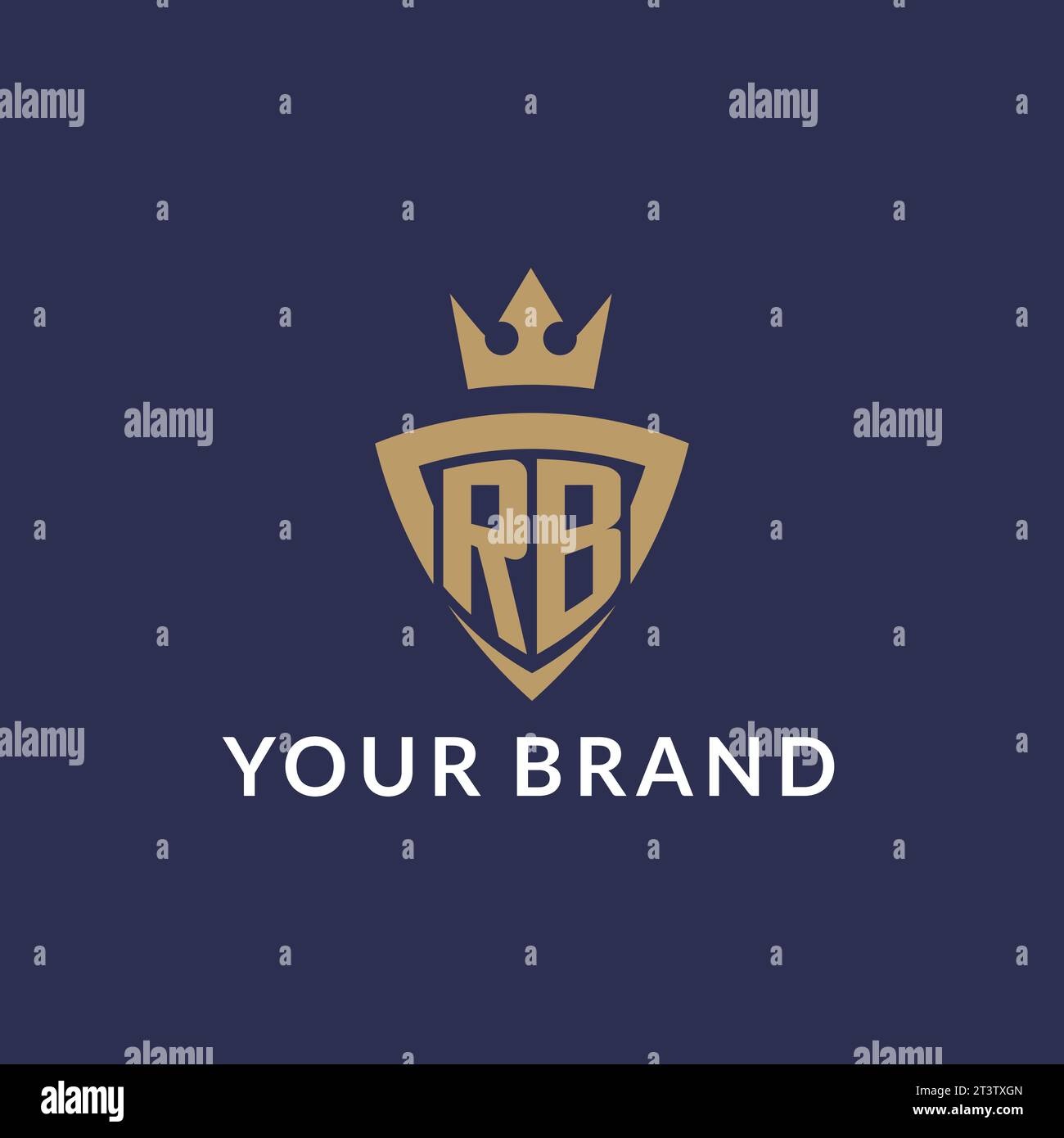 RB logo with shield and crown, monogram initial logo style vector file Stock Vector Image & Art ...