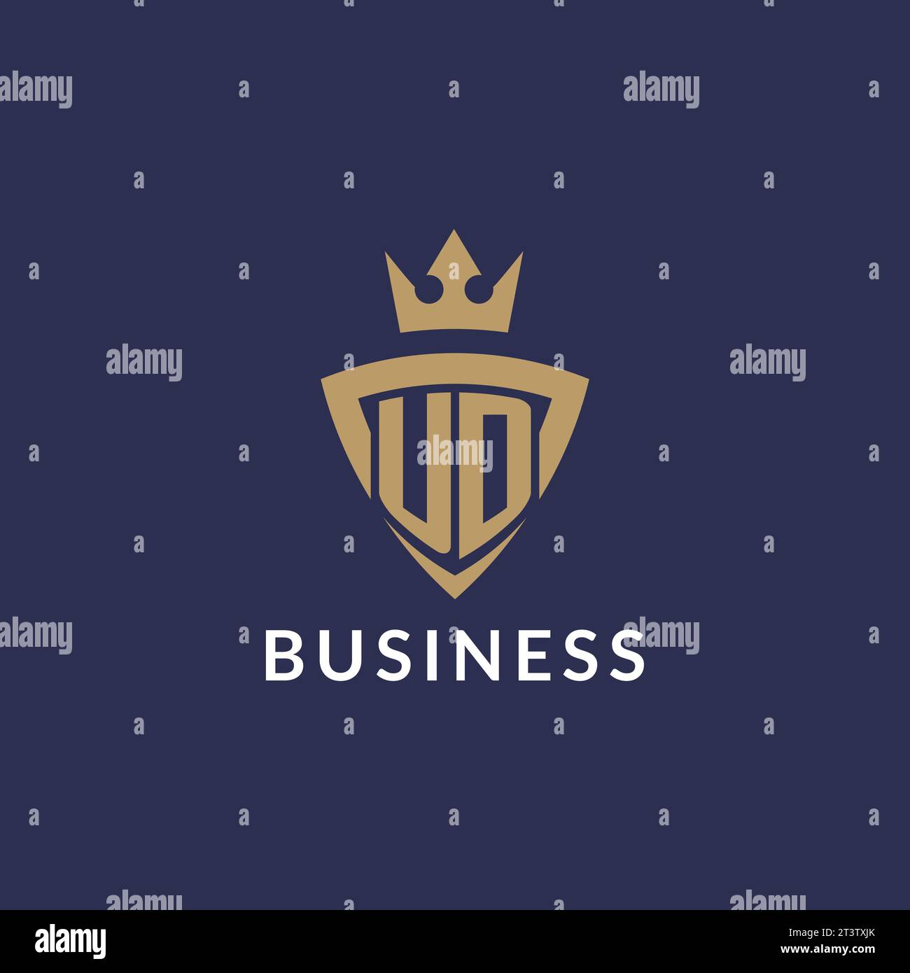 UD logo with shield and crown, monogram initial logo style vector file ...