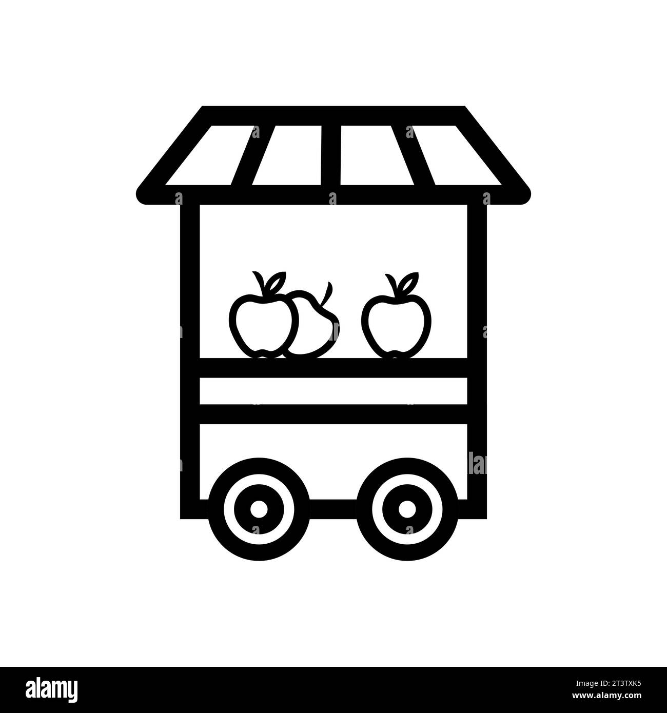 Fruit stand Icon. Lineal Style Fruit stand Outline Icon Vector ...