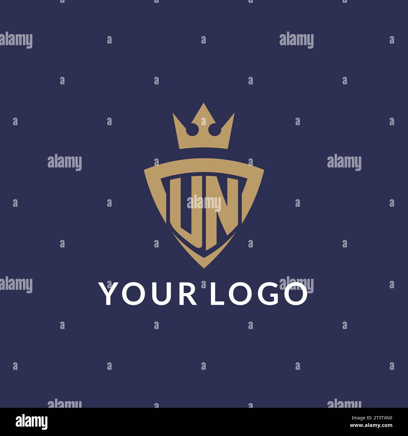 UN logo with shield and crown, monogram initial logo style vector file Stock Vector Image & Art ...