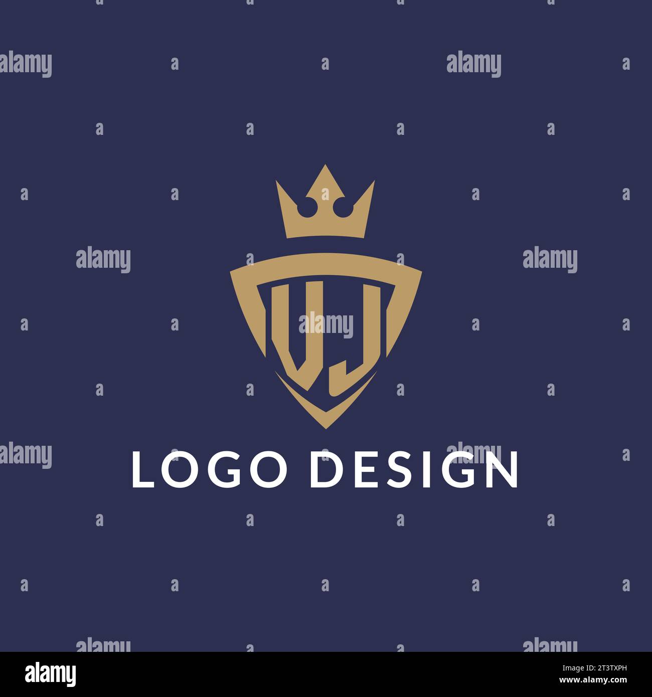 VJ logo with shield and crown, monogram initial logo style vector file Stock Vector Image & Art ...