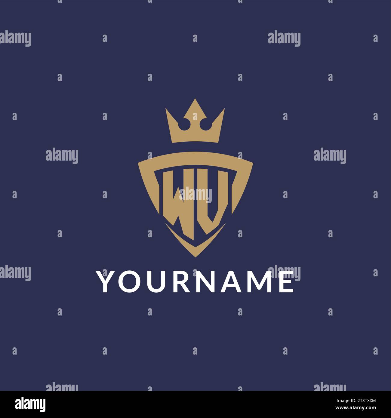 WV logo with shield and crown, monogram initial logo style vector file Stock Vector Image & Art ...
