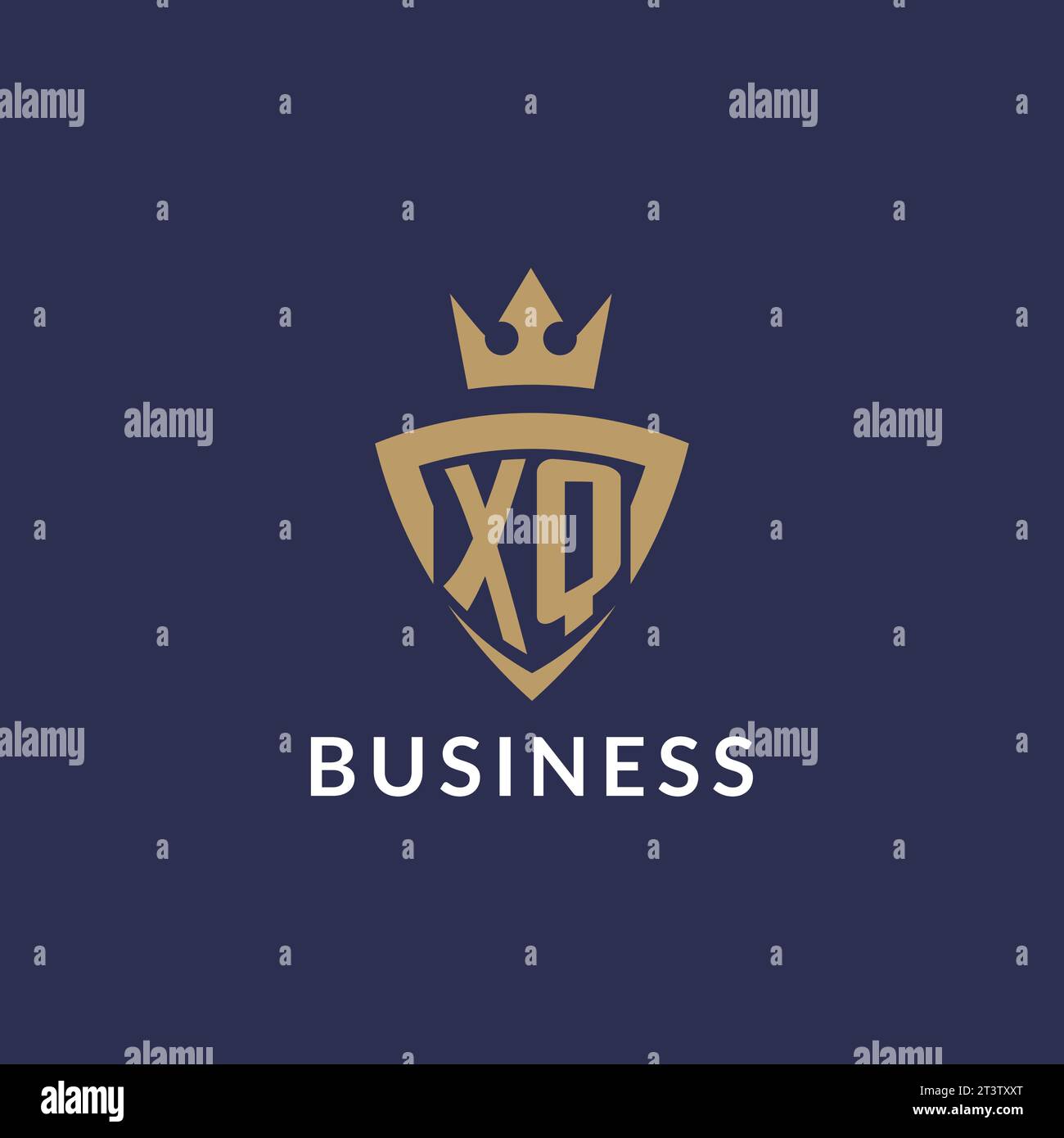 XQ logo with shield and crown, monogram initial logo style vector file ...
