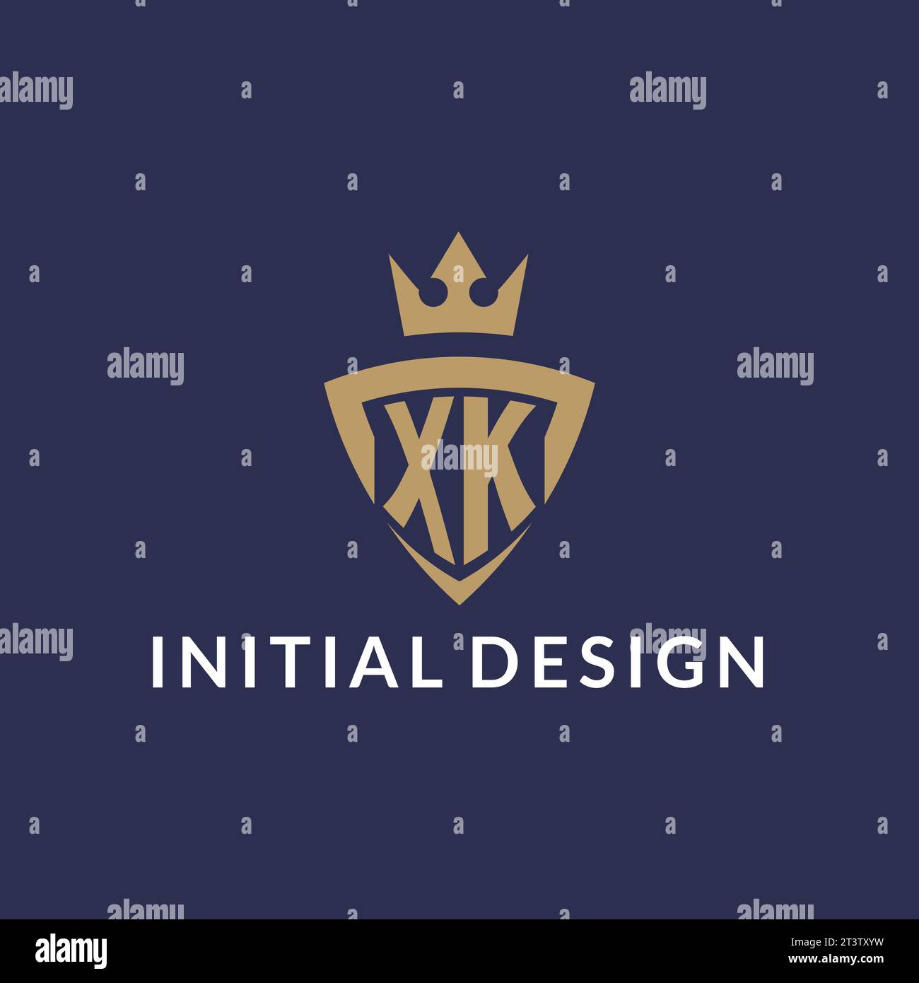 XK logo with shield and crown, monogram initial logo style vector file Stock Vector Image & Art ...