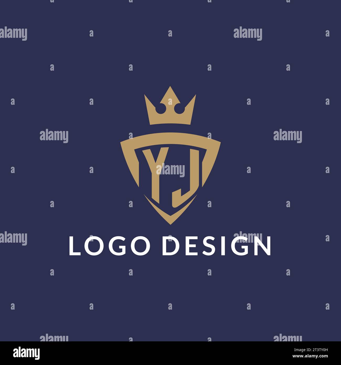 YJ logo with shield and crown, monogram initial logo style vector file Stock Vector Image & Art ...