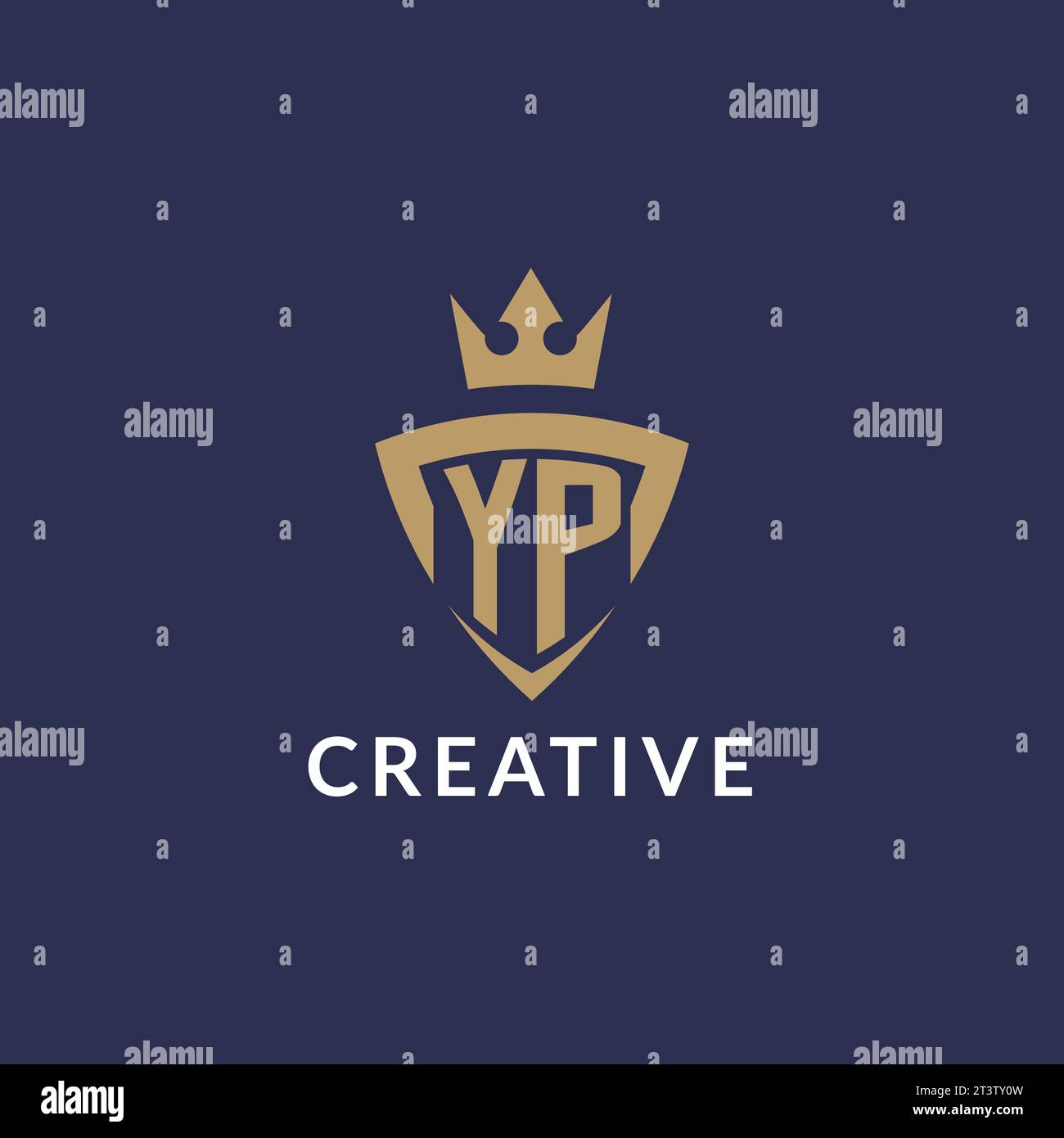 YP logo with shield and crown, monogram initial logo style vector file ...