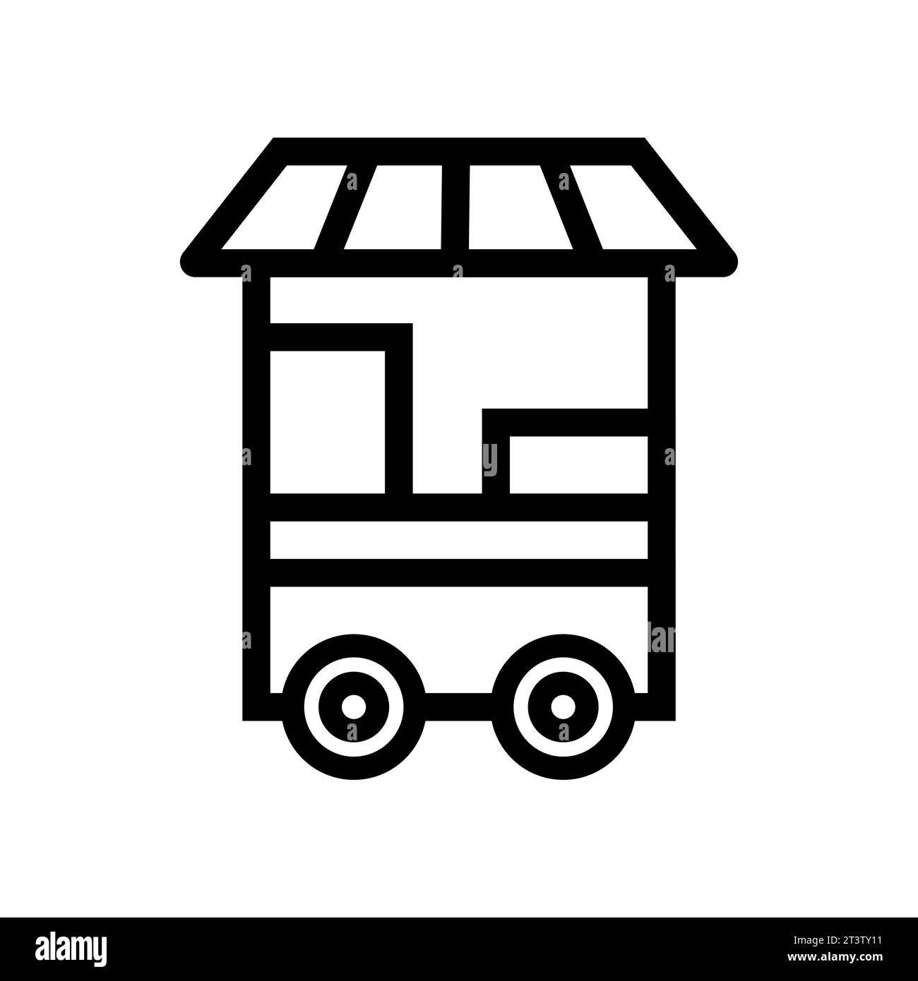 Food Cart Icon. Lineal Style Food Cart Outline Icon Vector Illustration ...