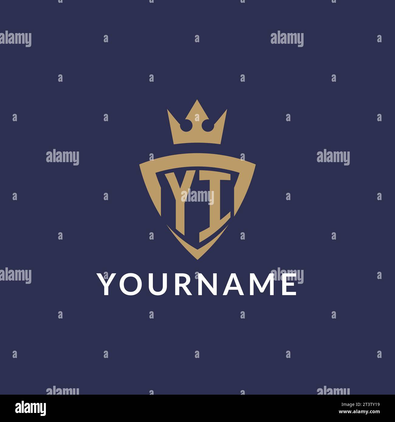 YI logo with shield and crown, monogram initial logo style vector file Stock Vector Image & Art ...