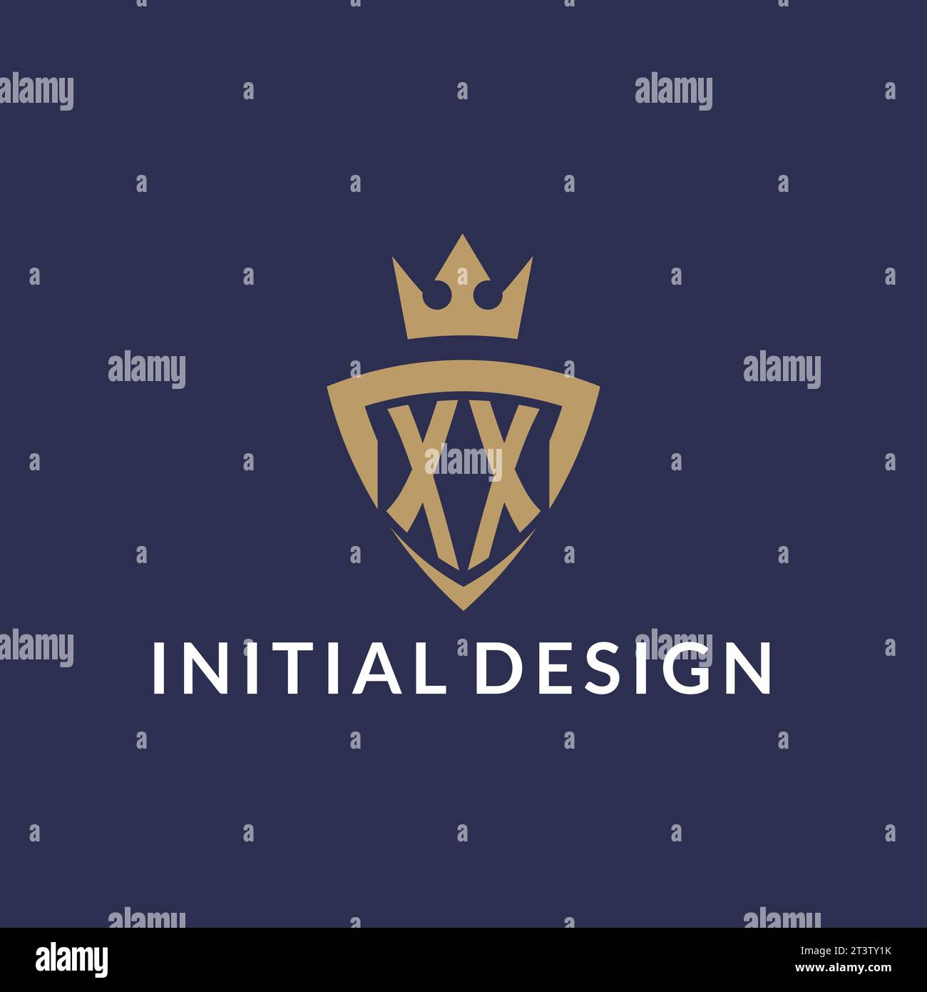 XX logo with shield and crown, monogram initial logo style vector file Stock Vector Image & Art ...