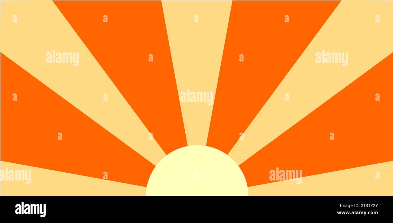 Line and light emanating from the sun in the sky at sunrise or sunset ...