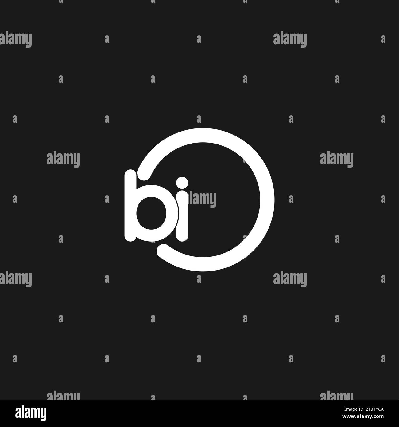 Initials BI logo monogram with simple circles lines vector graphic ...