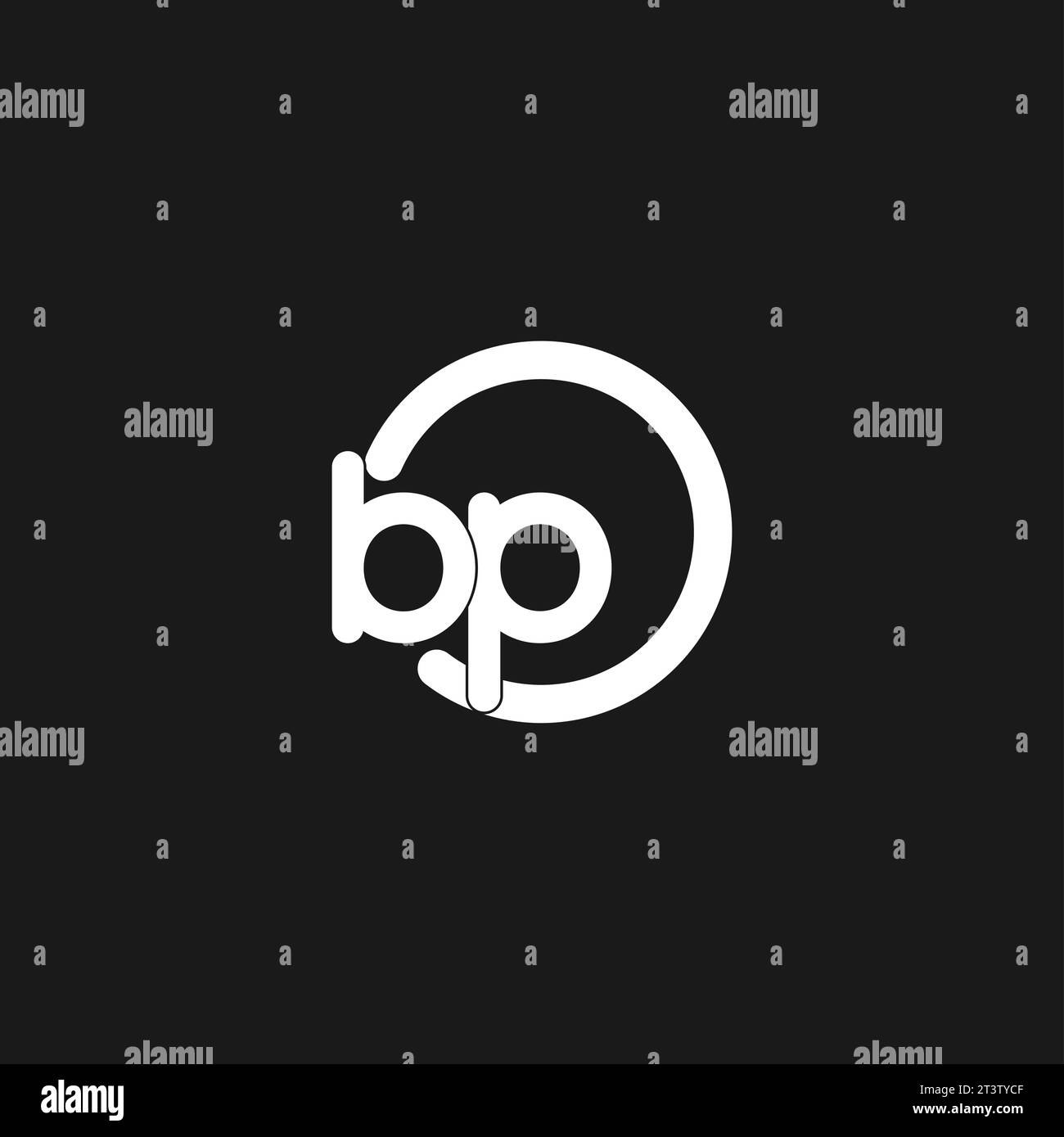 Initials BP logo monogram with simple circles lines vector graphic ...