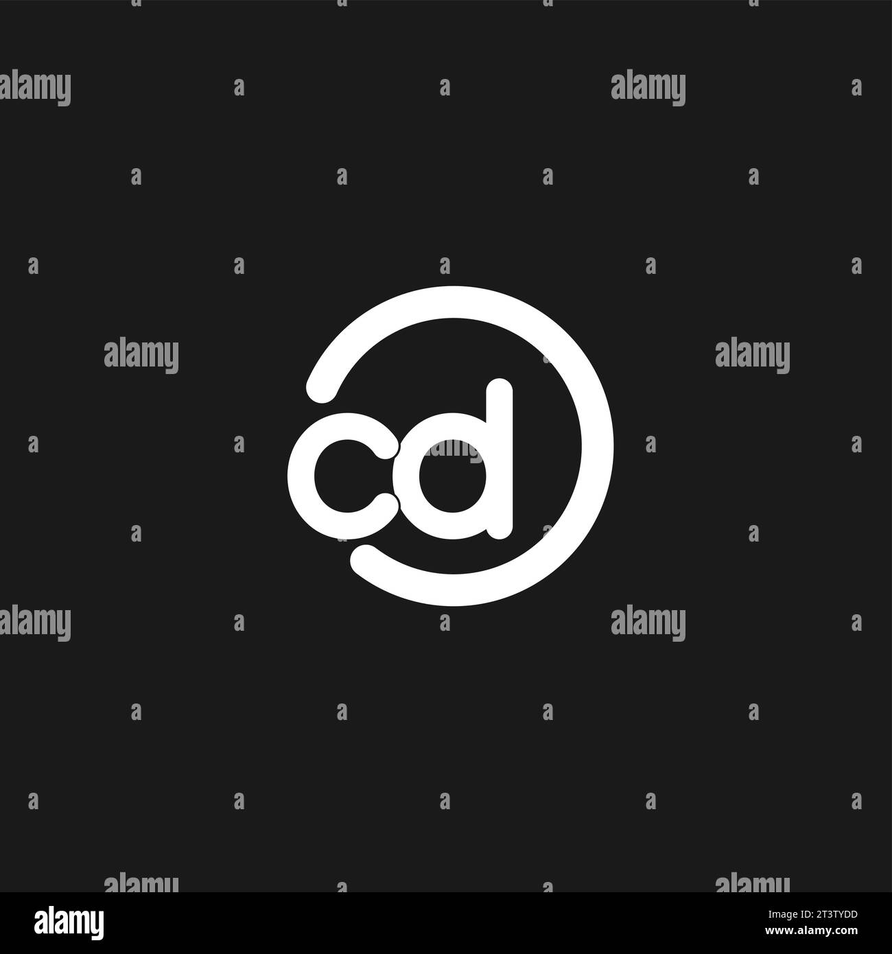 Initials CD logo monogram with simple circles lines vector graphic ...
