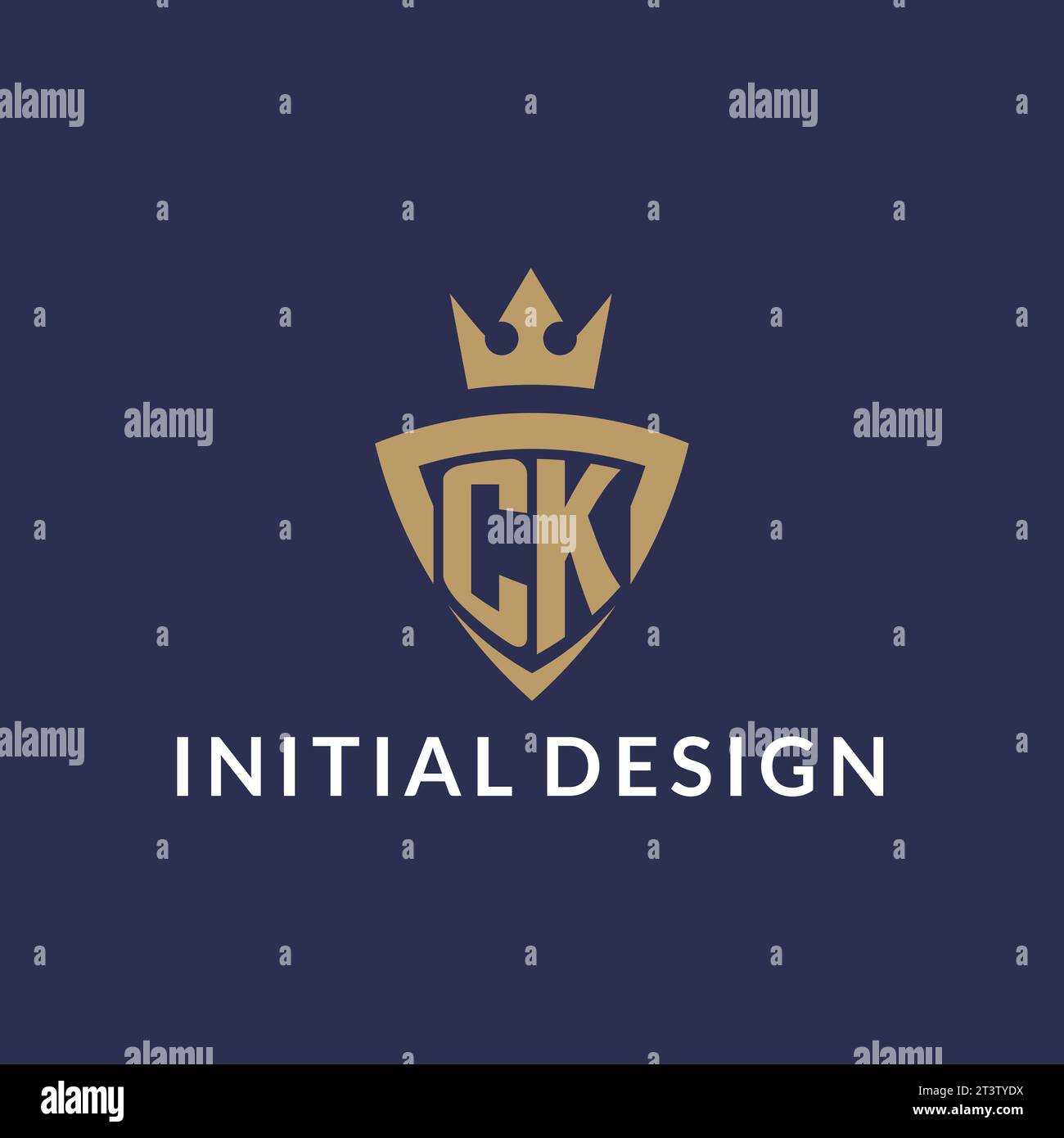 CK logo with shield and crown, monogram initial logo style vector file ...