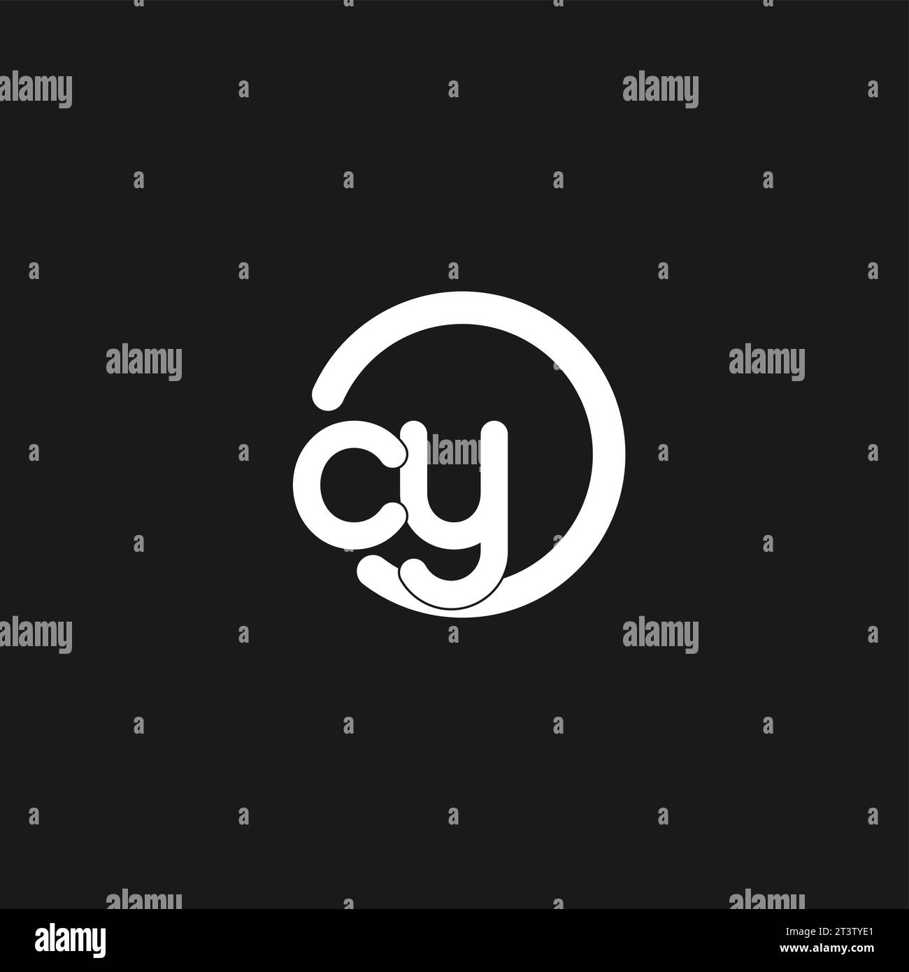 Initials CY logo monogram with simple circles lines vector graphic ...