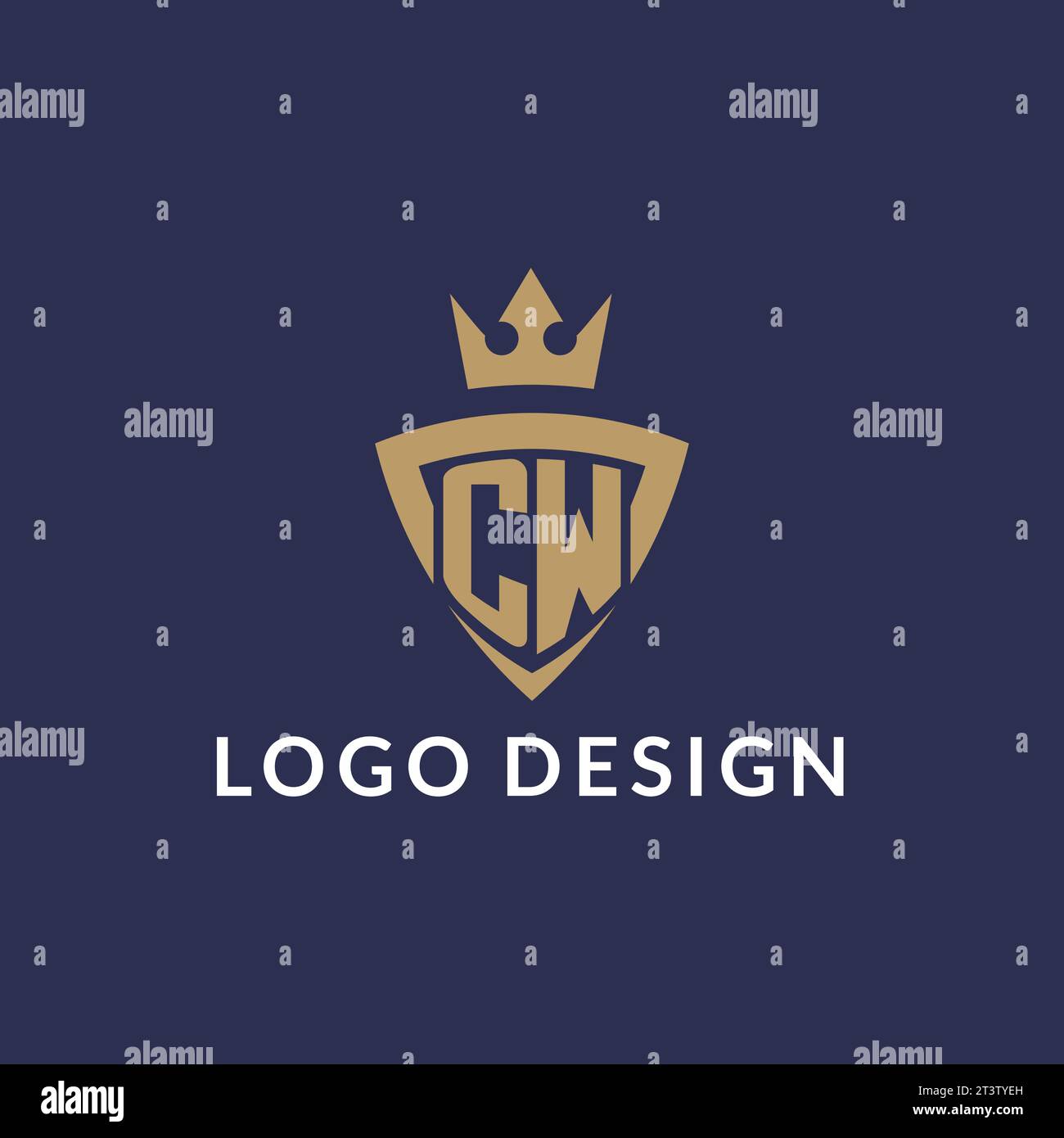 CW logo with shield and crown, monogram initial logo style vector file Stock Vector Image & Art ...