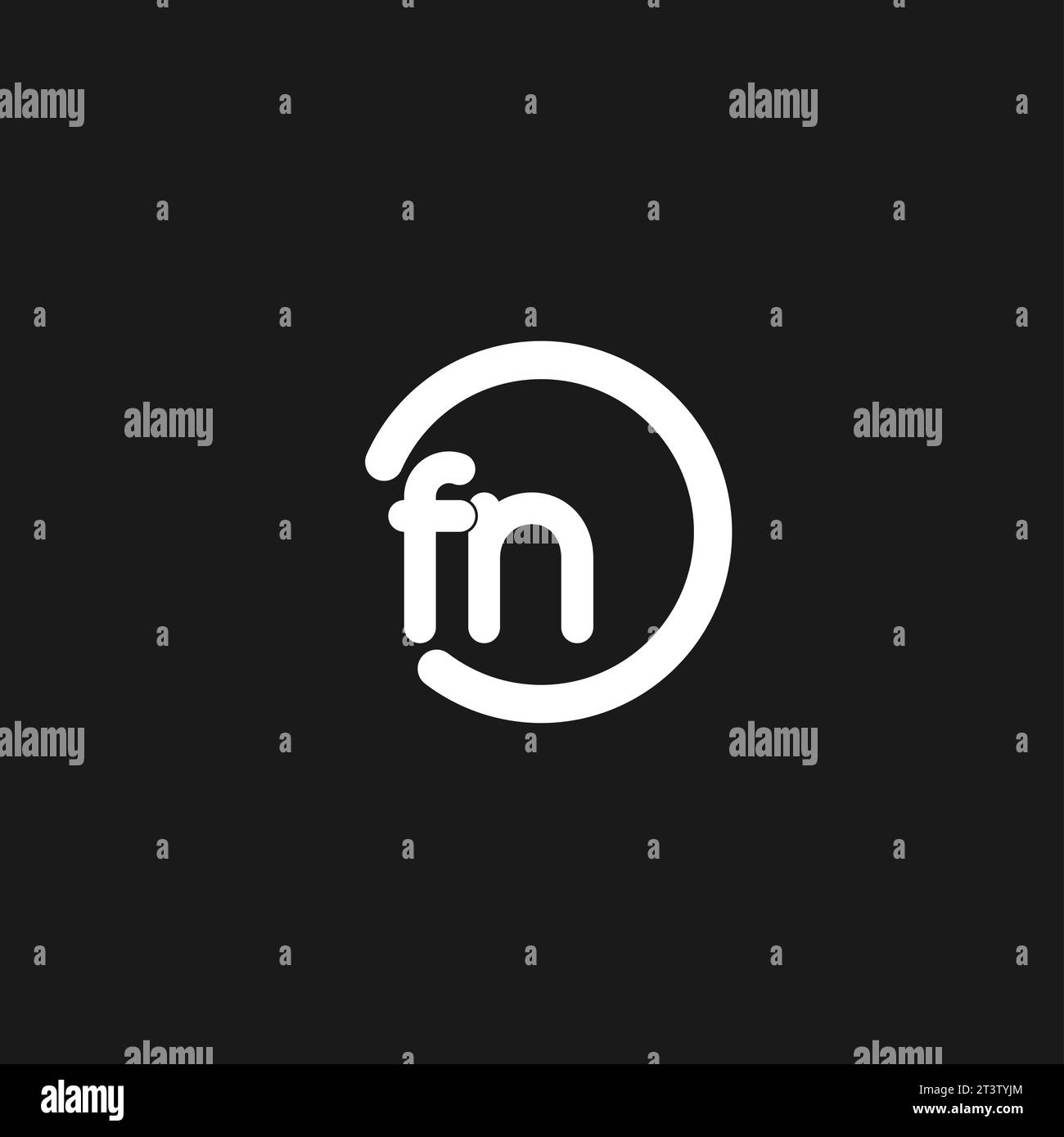 Initials FN logo monogram with simple circles lines vector graphic ...