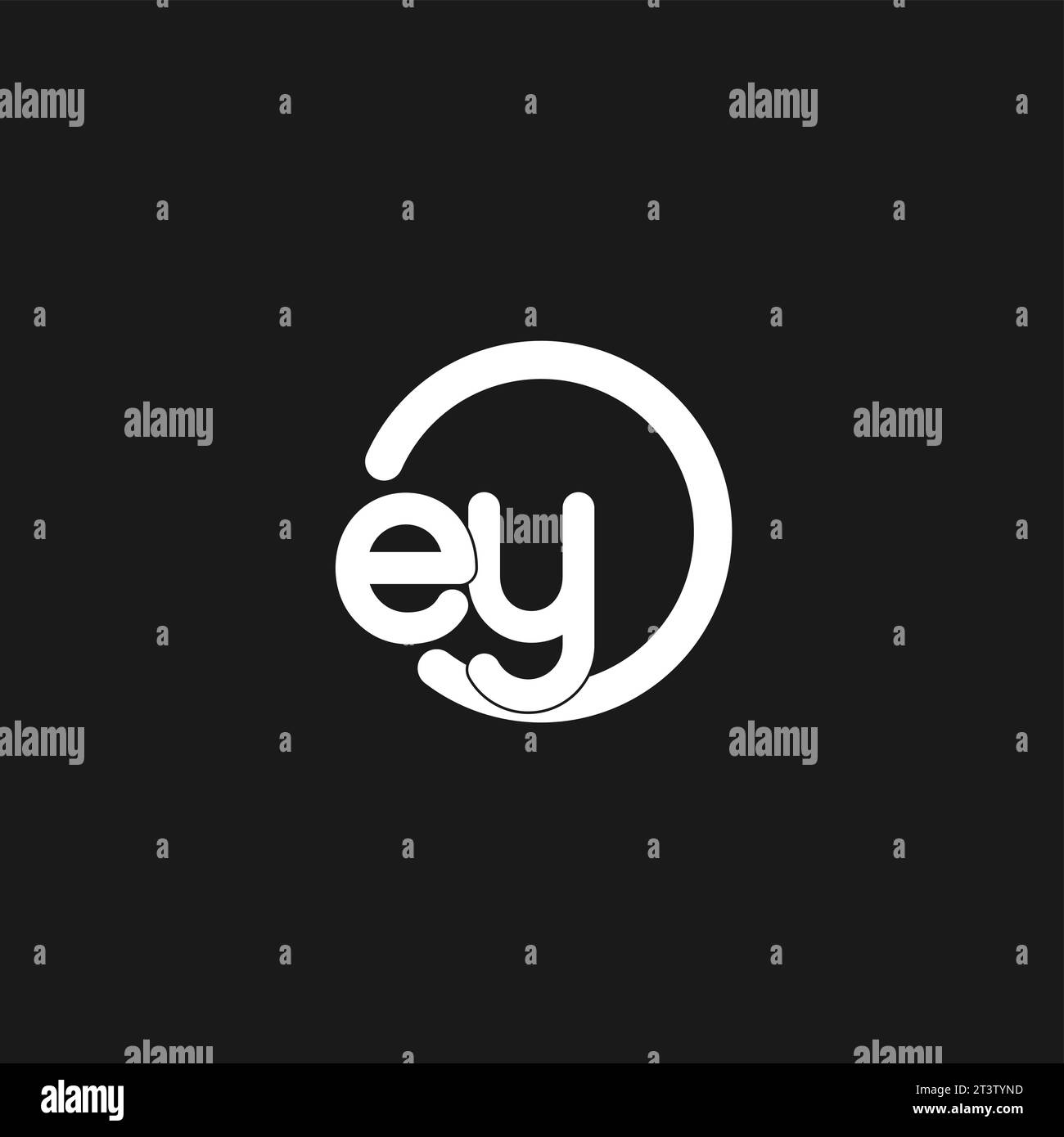 Initials EY logo monogram with simple circles lines vector graphic ...