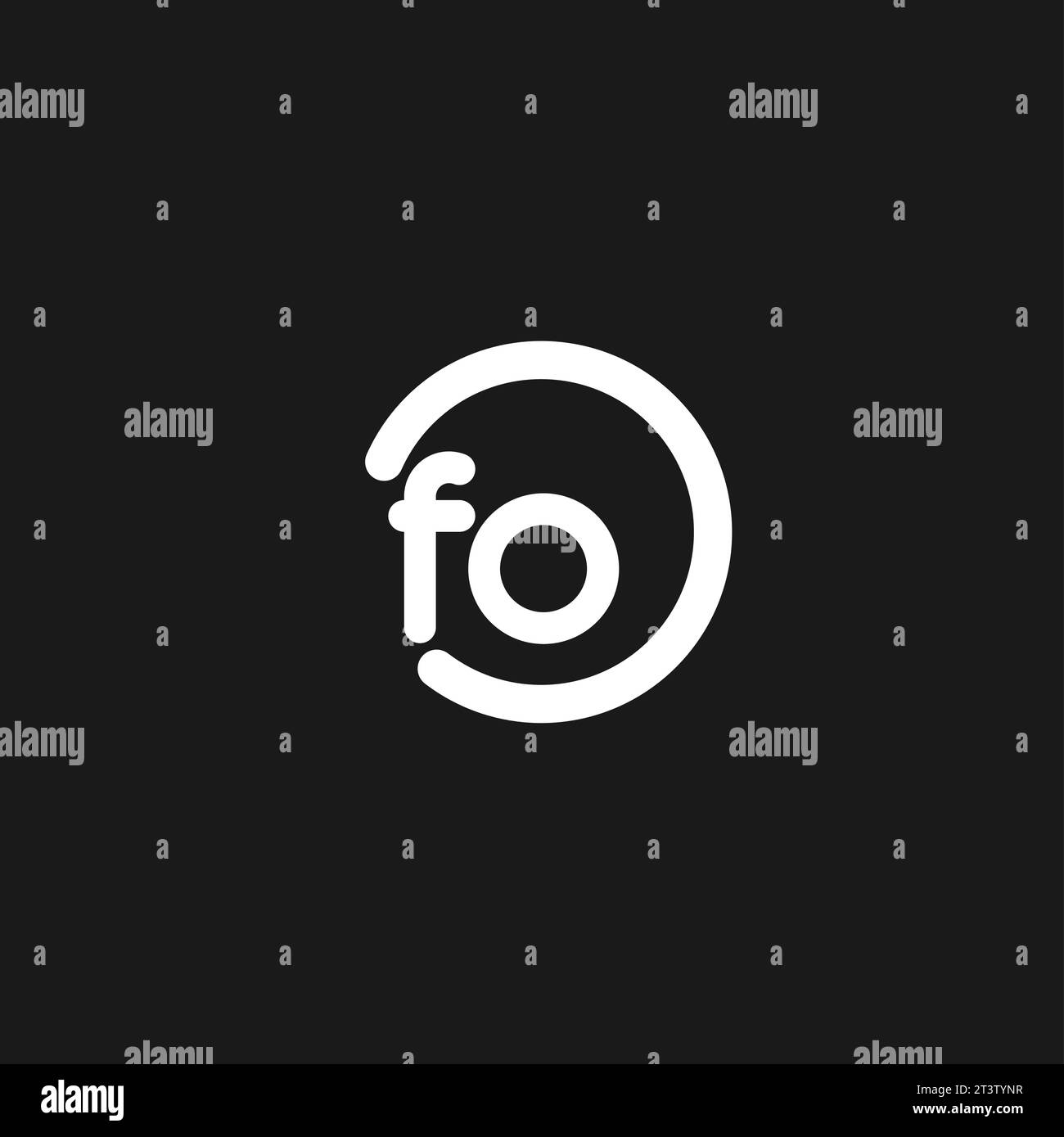 Initials FO logo monogram with simple circles lines vector graphic ...