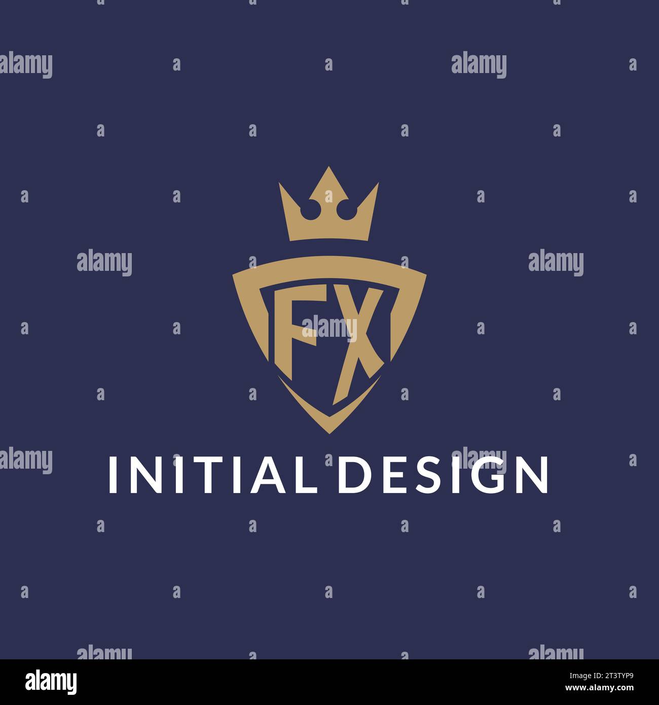 FX logo with shield and crown, monogram initial logo style vector file ...