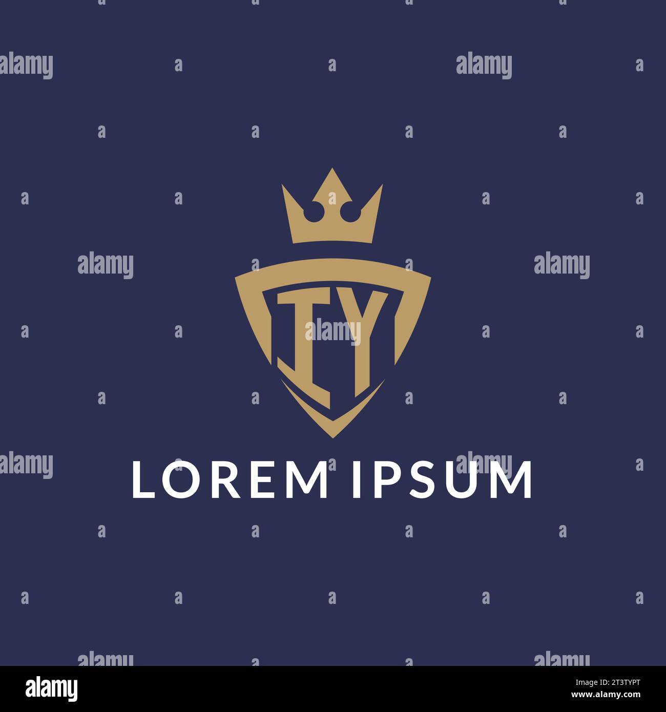 IY logo with shield and crown, monogram initial logo style vector file ...