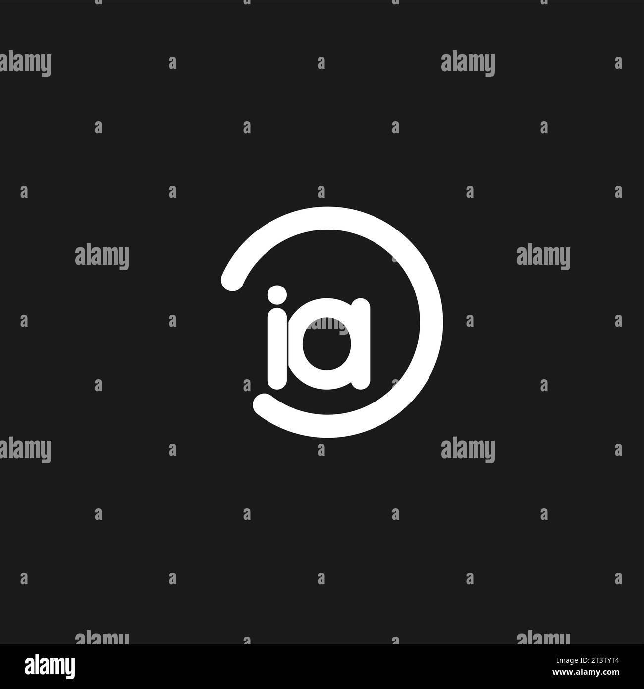 Initials IA logo monogram with simple circles lines vector graphic ...