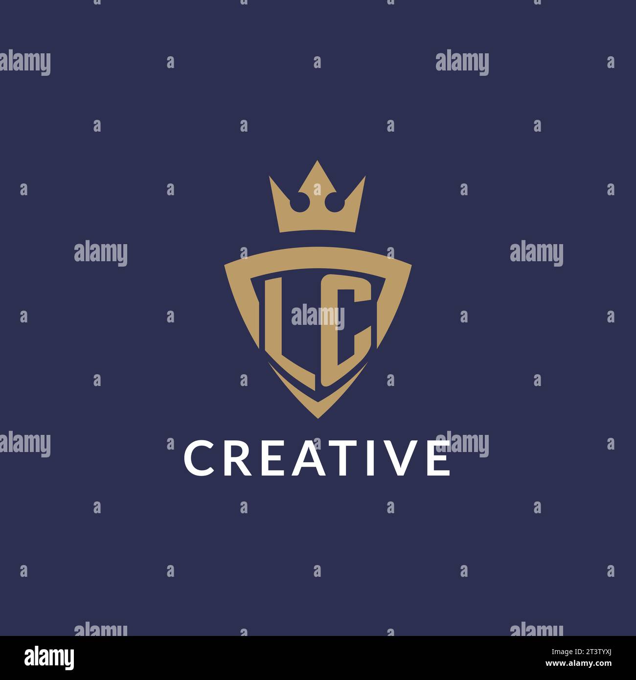 LC logo with shield and crown, monogram initial logo style vector file ...