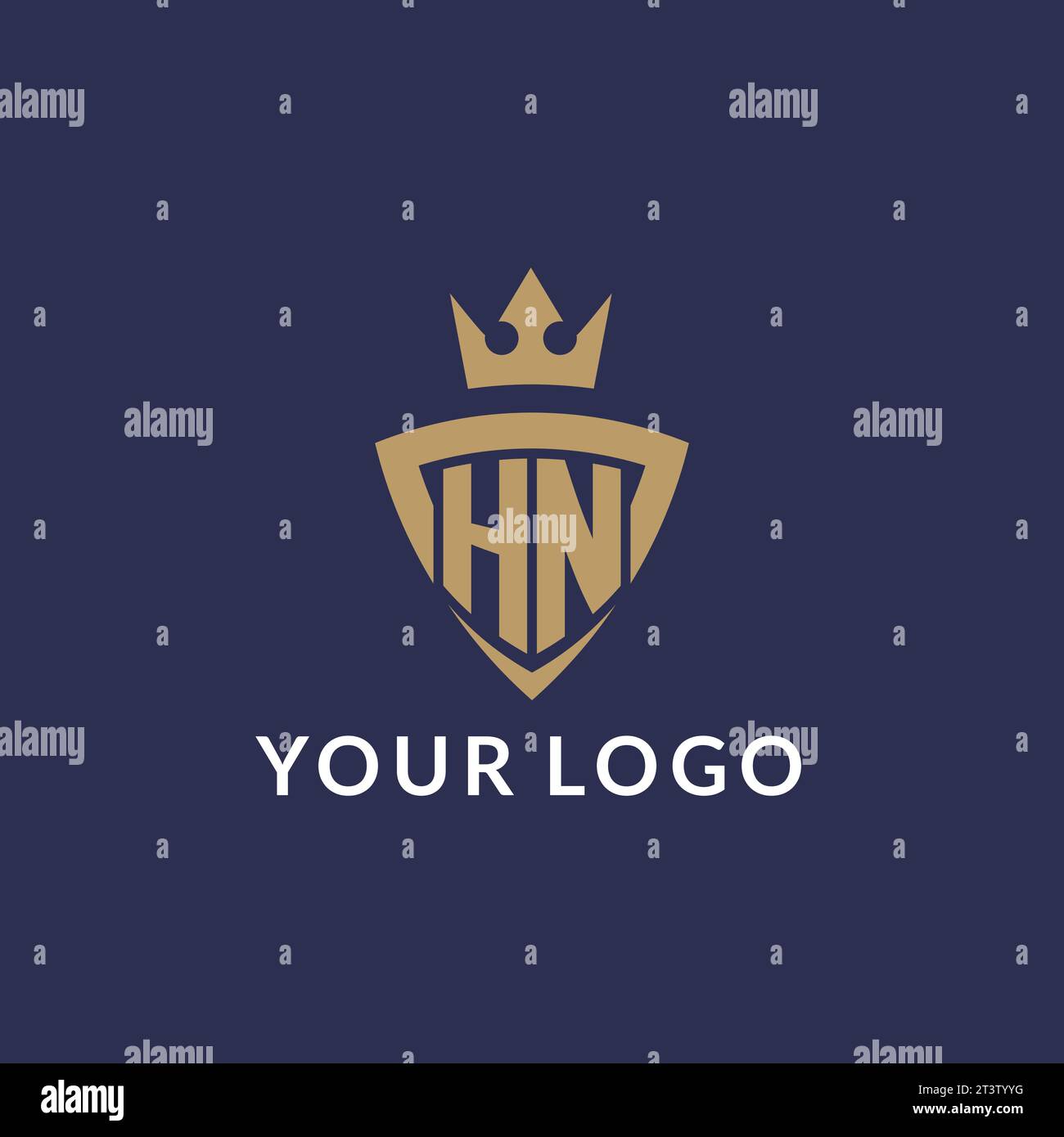 HN logo with shield and crown, monogram initial logo style vector file ...