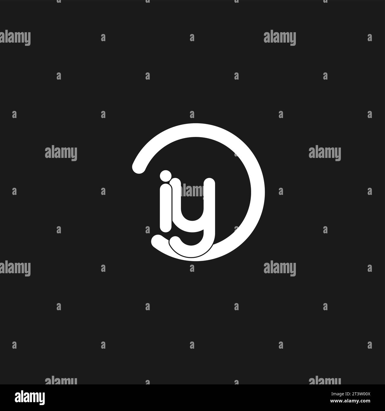 Initials IY logo monogram with simple circles lines vector graphic ...