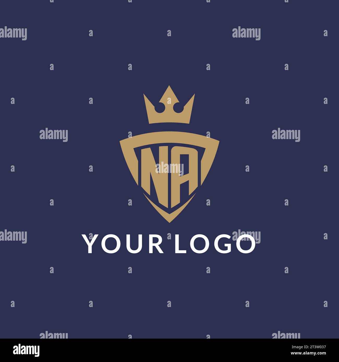 NA logo with shield and crown, monogram initial logo style vector file ...