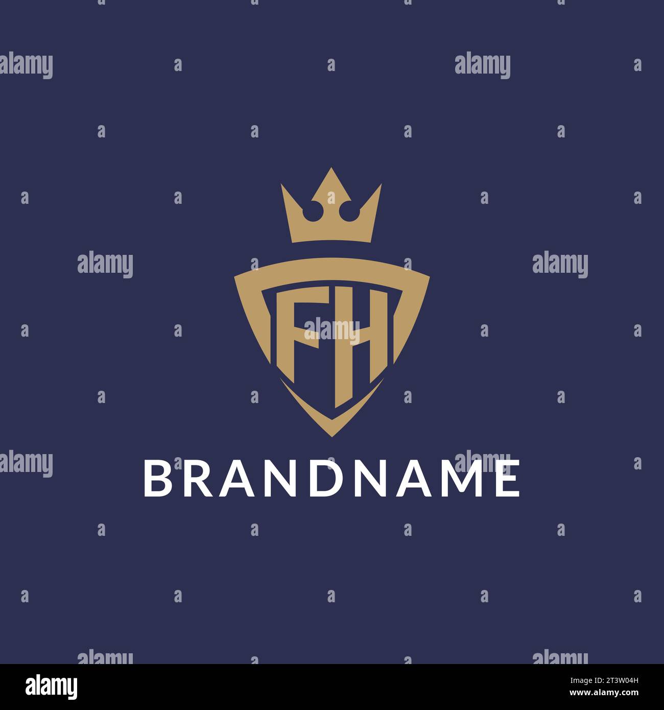 FH logo with shield and crown, monogram initial logo style vector file Stock Vector Image & Art ...