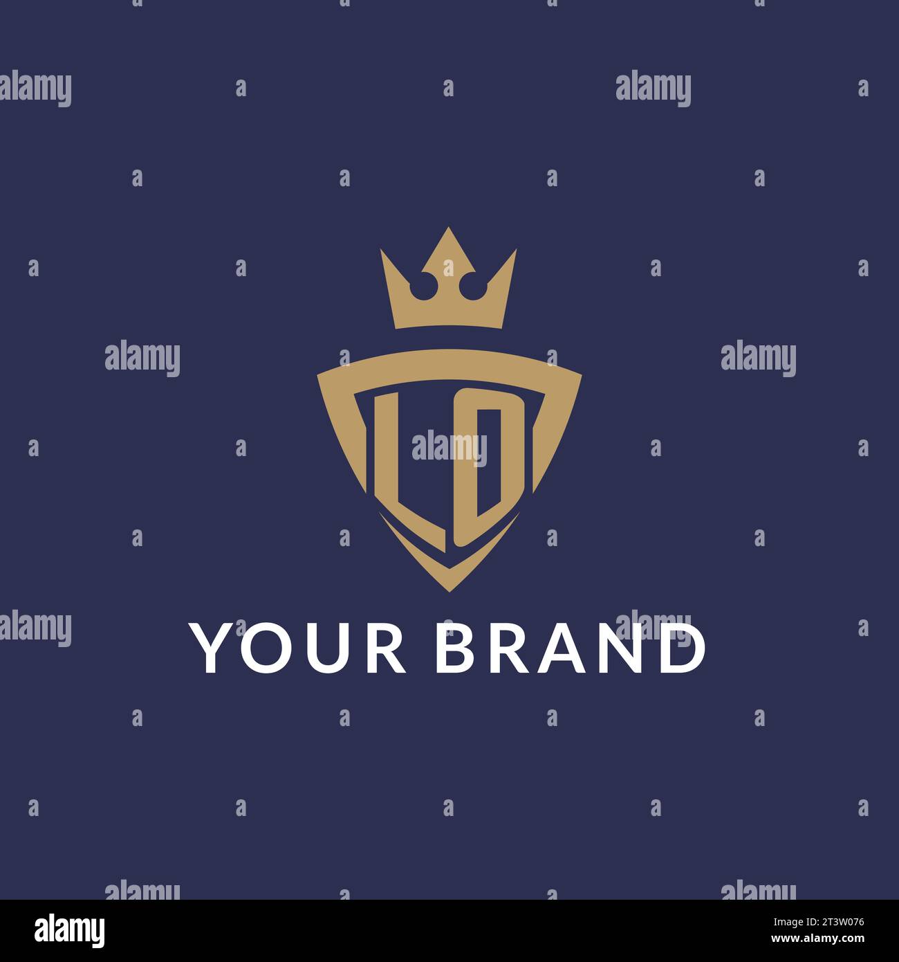 LO logo with shield and crown, monogram initial logo style vector file ...