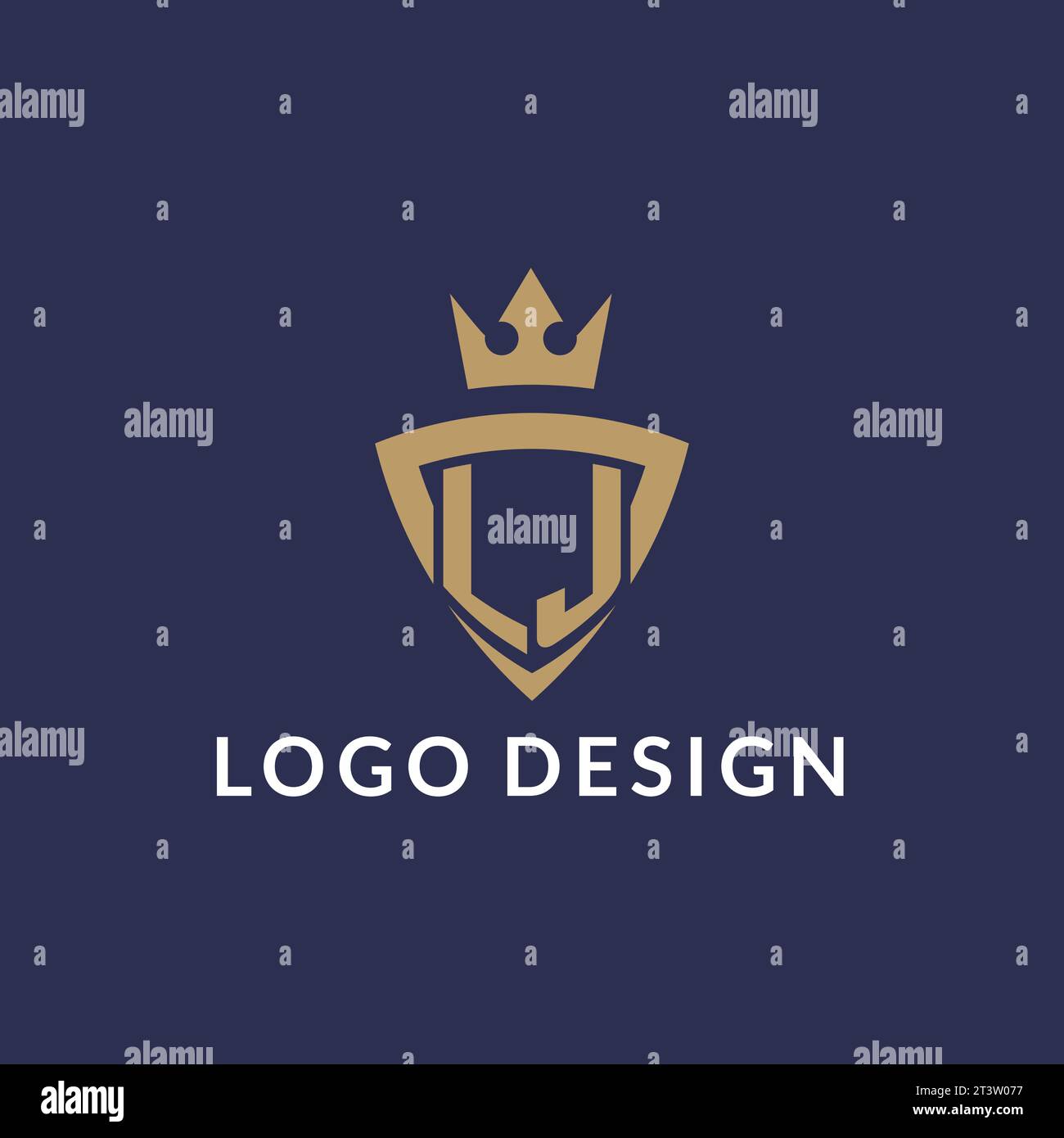 LJ logo with shield and crown, monogram initial logo style vector file Stock Vector Image & Art ...