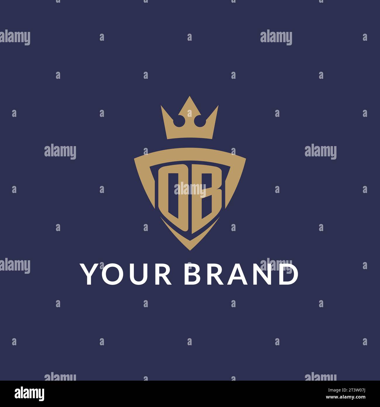 OB logo with shield and crown, monogram initial logo style vector file ...