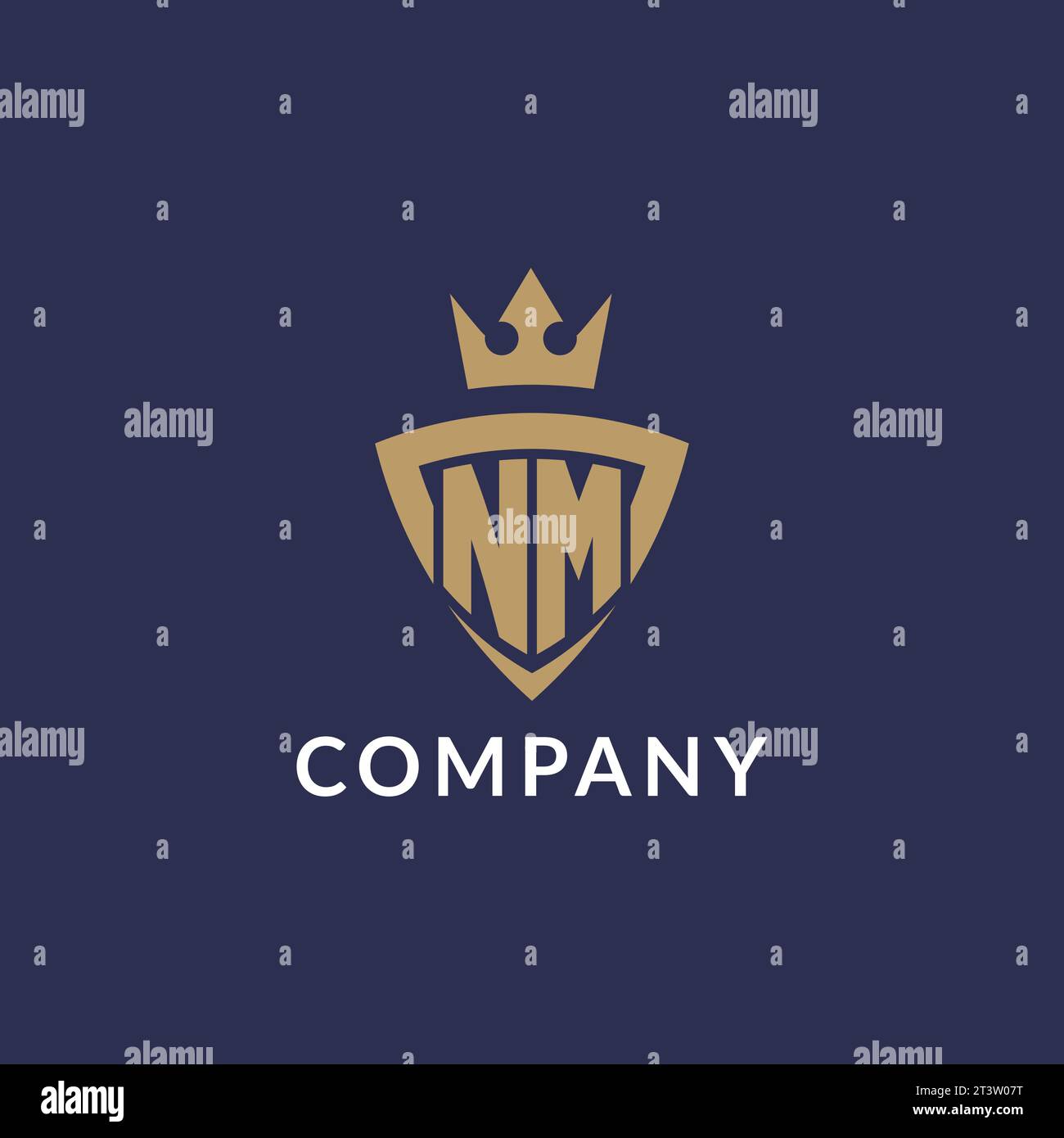 NM logo with shield and crown, monogram initial logo style vector file ...